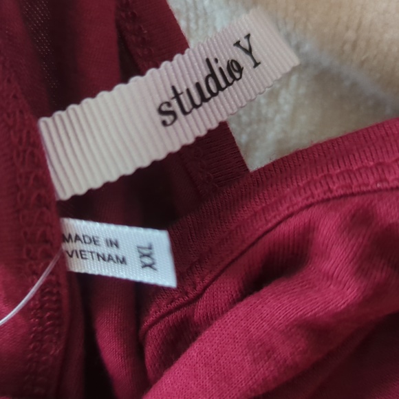 Studio Y | Tops | Wine Colored Knit Shirt Burgundy Color | Poshmark